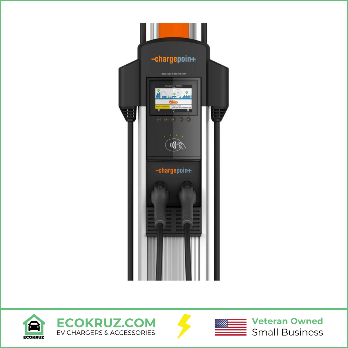 ChargePoint CT4025 Dual Port Pedestal 30A 23ft Cable With 8ft Cable Ma ...